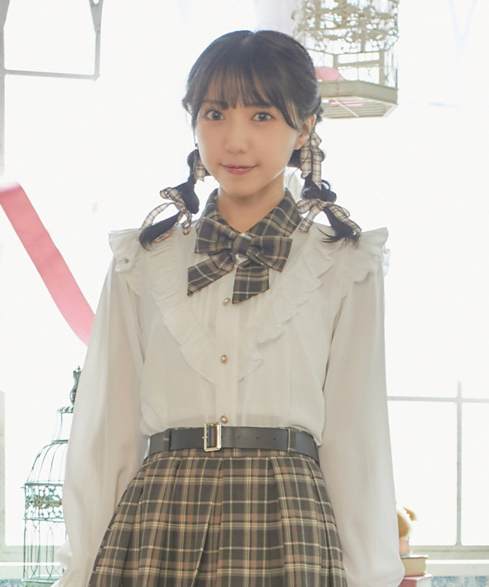 Color Scheme Collar Design Blouse with Ribbon – axes femme from JAPAN