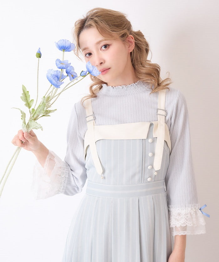 Lace Layered Design Sleeve Pullover (Time-limited Price) – axes femme from JAPAN