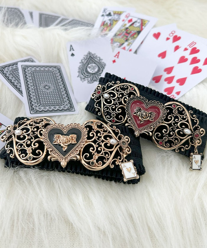 Playing Cards Motif Elastic Belt – axes femme from JAPAN