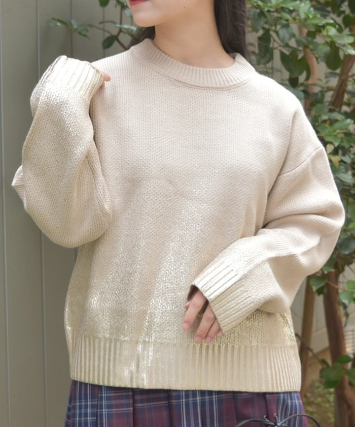 Metallic Print Knit – axes femme from JAPAN