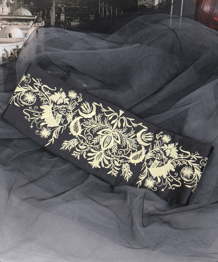 Gold Embroidery Obi Belt – axes femme from JAPAN