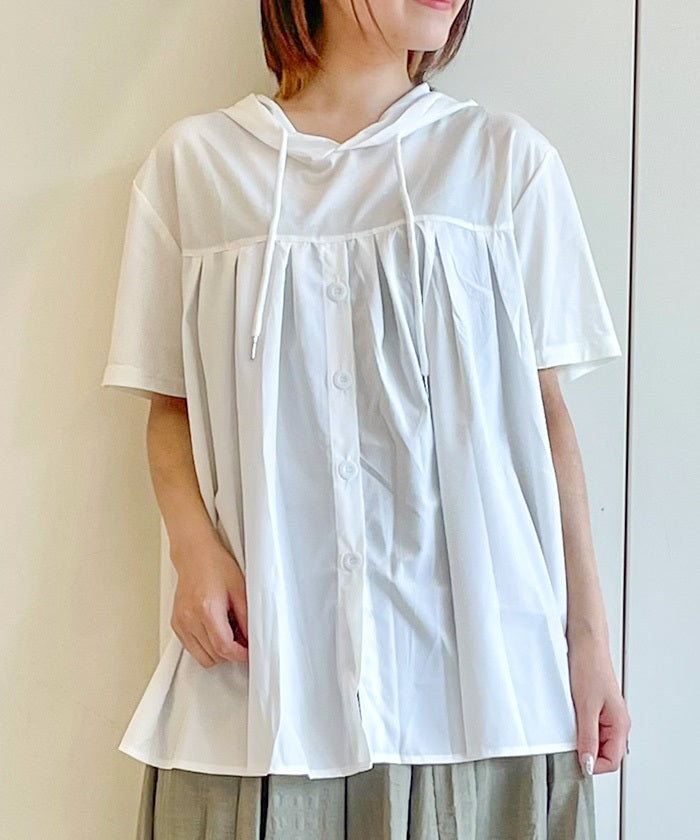 Decorative Button Tuck Hoodie – axes femme from JAPAN