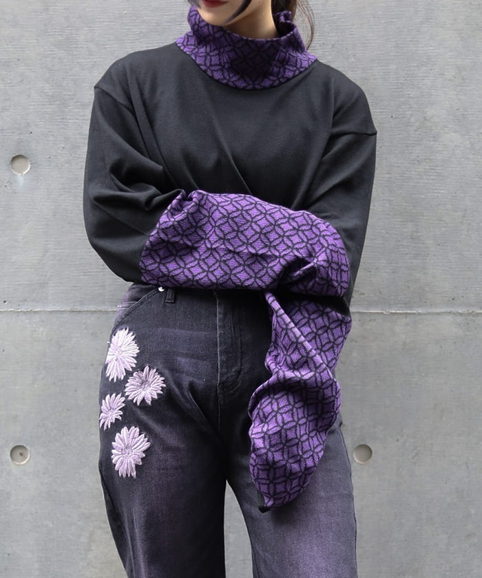 Shippo Pattern Turtleneck Knit – axes femme from JAPAN