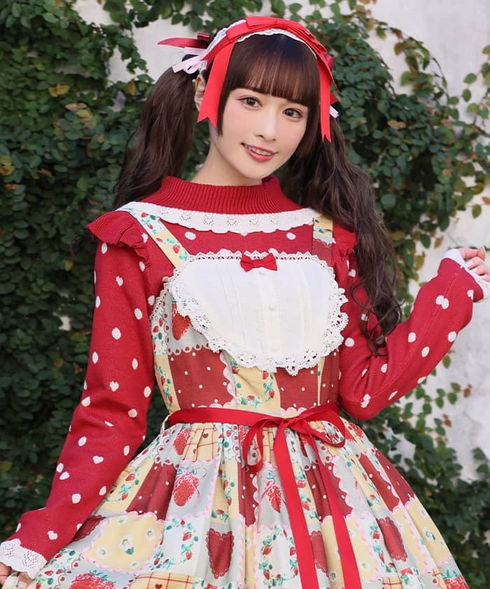 Heart Dot Knit Pullover – axes femme from JAPAN